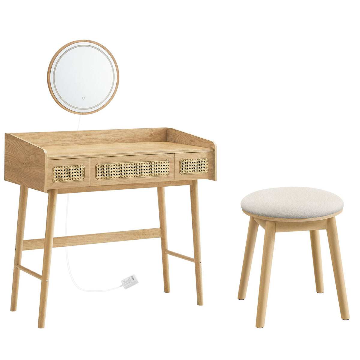SONGMICS HOME Vanity Table Set, Makeup Stool, Dressing Table